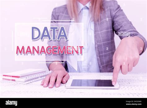 writing displaying text data management word written on the practice