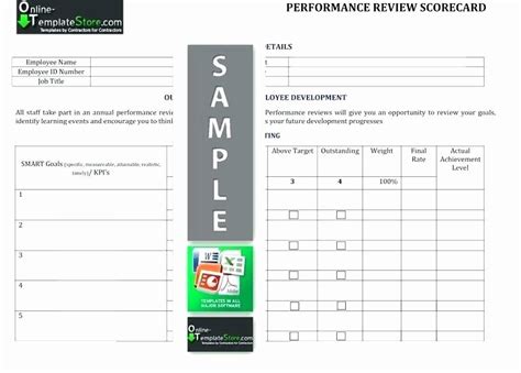 Employee Scorecard Template Excel Inspirational Employee Performance Scorecard Template Excel