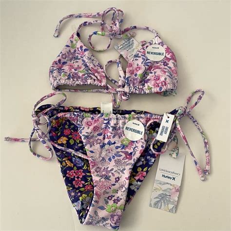 LoveShackFancy Swim Loveshackfancy X Hurley Floral Reversible Bikini S Nwt Poshmark