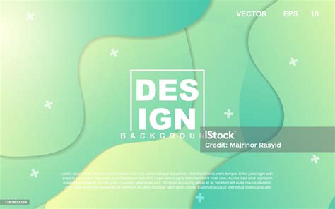 역동적인 부드러운 녹색과 노란색 색상의 트렌디한 그라데이션 디자인 추상적 기하학적 배경 액체 및 유체 벡터 레이아웃 템플릿 0명에 대한 스톡 벡터 아트 및 기타 이미지