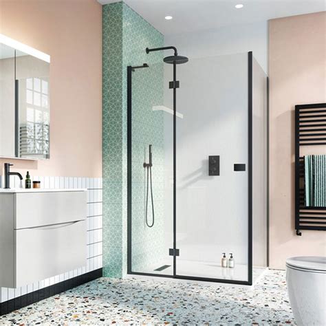 Crosswater Design 8 Inline Hinged Shower Door And Optional Side Panel