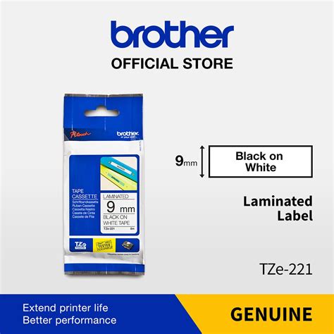 Brother Tze Tape Genuine Laminated Label 9mm Tze 121 221 222 223 325