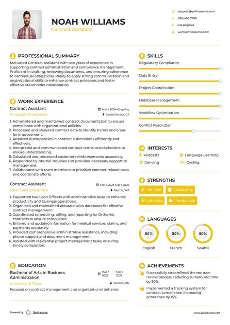 10 Contract Assistant Resume Samples And Templates For 2025