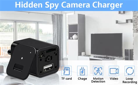 Pudet Luo Caméra Espion Mini Chargeur USB Caméra Cachée 1080P HD Caméra