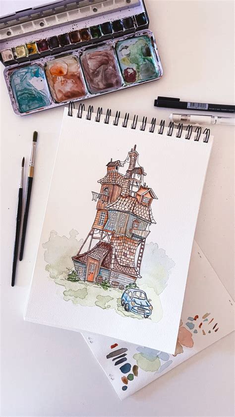 Watercolor Weasley House Harry Potter Art
