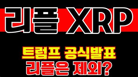 긴급발표 트럼프 공식발표에서 리플을 제외시키다리플 리플코인 리플코드제로 Youtube