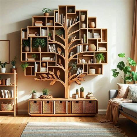 23 Bookshelves Shaped Like Trees Creative Solutions Godownsize In