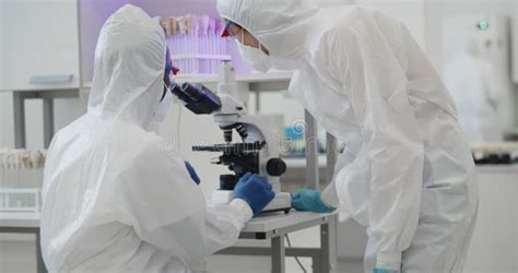 Chemist Researchers During Global Pandemic With Covid 19 Checking