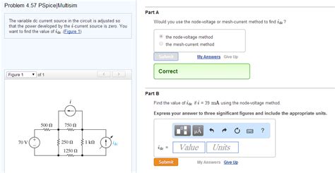 Solved Pspice Multisim The Variable Dc Current Source In Chegg