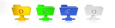 Colorful FTP Sync Refresh Icon Isolated On White Background Software Update Transfer Protocol