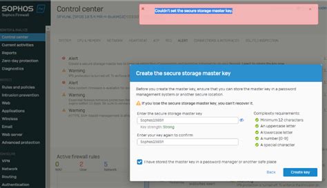 Couldnt Set The Secure Storage Master Key Discussions Sophos