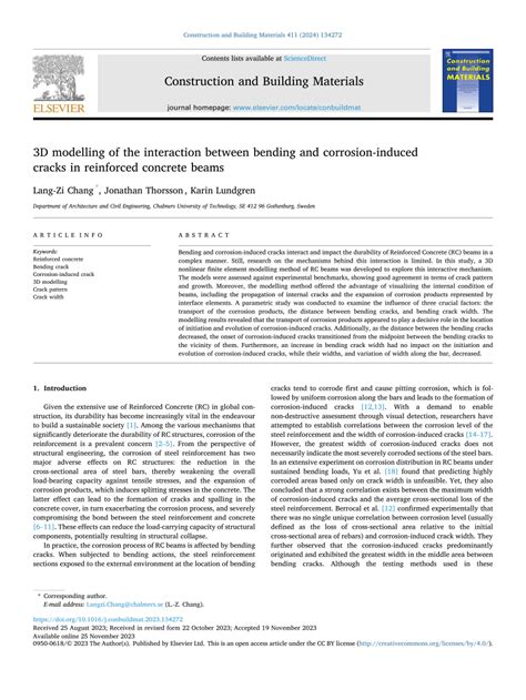 Pdf 3d Modelling Of The Interaction Between Bending And Corrosion Induced Cracks In Reinforced