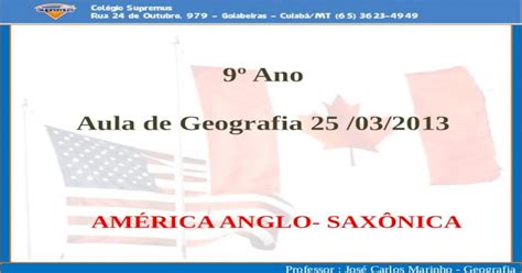 Pptx Professor José Carlos Marinho Geografia 9º Ano Aula De