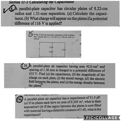 SOLVED Section Calculating The Capaciance Parallel Plate Capacitor Has Circular Plates Of