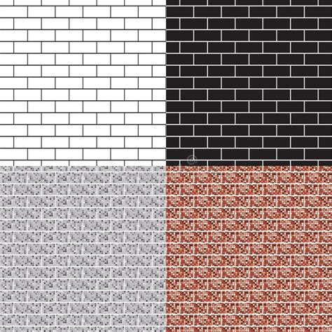Brickwork Seamless Pattern Set Stock Vector Illustration Of Element