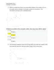 Challenge Correlation Docx Sophia Statistics Unit Challenge Correlation Robert Is