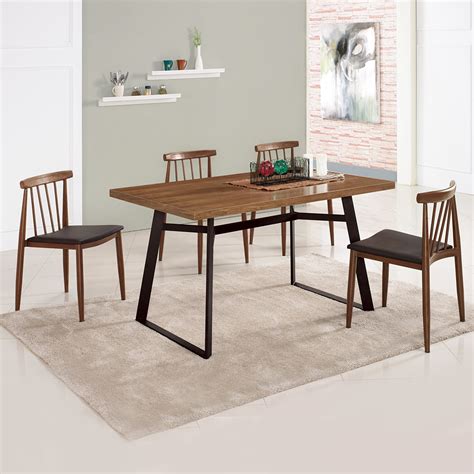 Boden 柏迪43尺工業風餐桌椅組一桌四椅 130x80x75cm 桌子桌椅組 寬120~149cm Yahoo奇摩購物中心