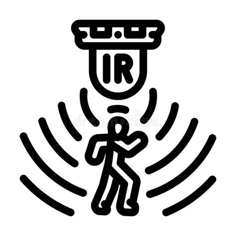 Motion Detection Sensor Module Line Icon Vector Illustration Stock