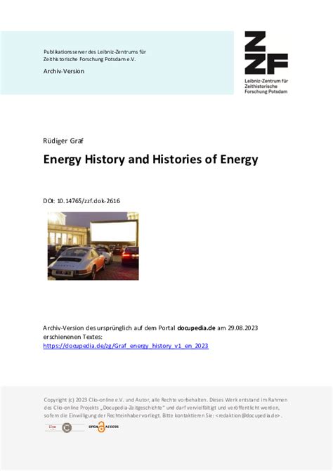 Pdf Energy History And Histories Of Energy