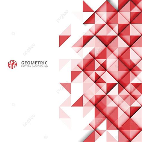 Geometric Triangular Pattern In Red Hues On A White Backdrop With Abstract Design Vector Cool