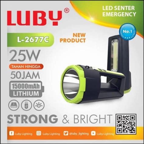 Jual Lampu Senter Emergency Luby 2677C 2677 Ukuran Jumbo Bisa Powerbank Shopee Indonesia