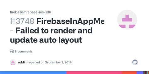 Firebaseinappmessagingdisplay Failed To Render And Update Auto Layout