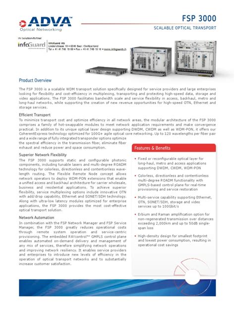 Adva Fsp 3000 Pdf Pdf Wavelength Division Multiplexing Computer