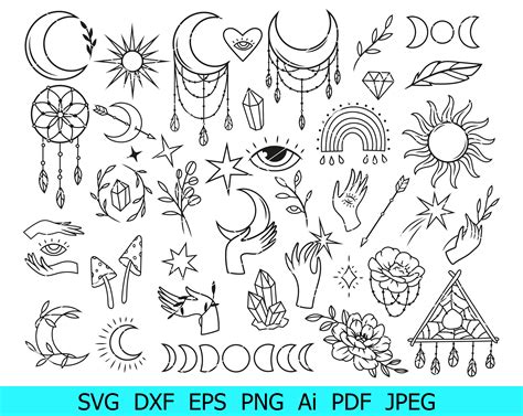 Boho Elements Svg Boho Svg Bundle Boho Png Bundle Boho Silhouette