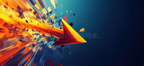 Dynamic Arrow Symbolizing Speed And Direction With Explosive Colorful
