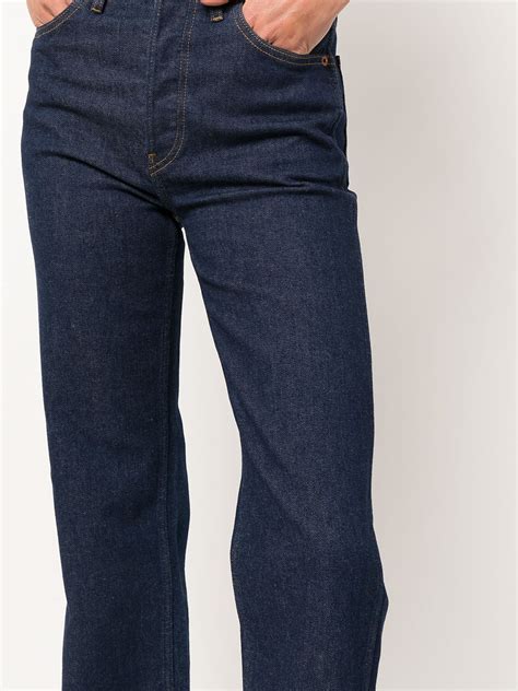 Blue High Rise Straight Leg Cotton Denim By Levis Artofit