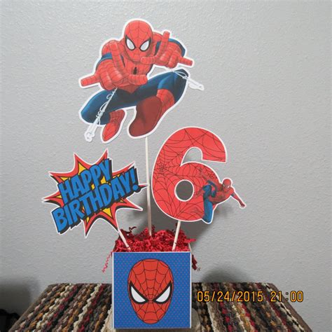 Spider Man Centerpiece Etsy Spiderman Theme Party Spiderman