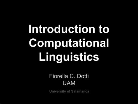PDF English Version Of Introduction To Computational Linguistics Slides