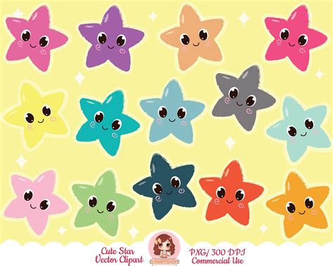 Cute Stars Clip Art Kawaii Star Clipart Star Clipart Stars Clip Art