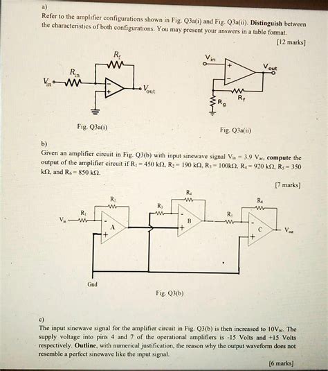 Solved Refer To The Amplifier Configurations Shown In Fig Q3a I And