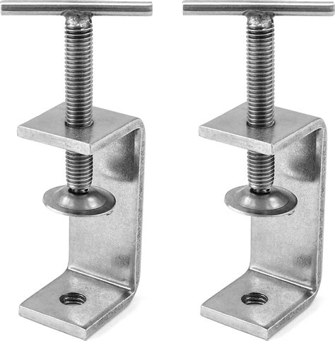QWORK 2 Pack 304 Roestvrijstalen C Klemmen Zware C Klem Voor Doe Het Zelf Houtbewerking