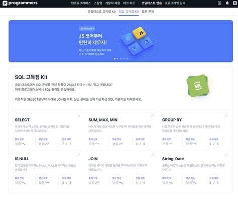 프로그래머스 Sql 고득점 Kit 후기