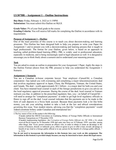 assignment 1 outline instructions ly307br assignment 1 outline instructions due date