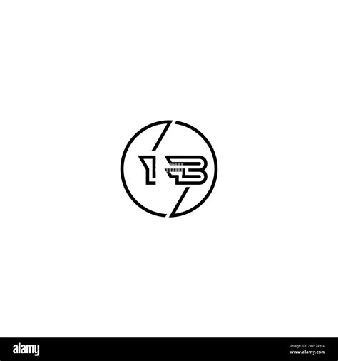 Ib Simple Outline Concept Logo And Circle Of Initial Design Black And