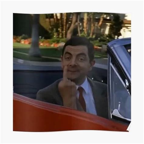 Funny Mr Bean Middle Finger Meme Design Premium Matte Vertical Poster