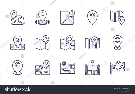 Map Line Icon Set Editable Stroke Stock Vector Royalty Free 2361845523 Shutterstock