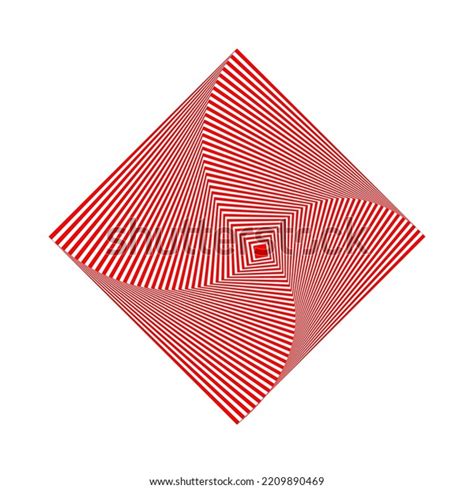 Red Optical Illusion Spiral Square On Stock Vector Royalty Free