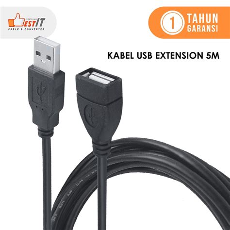 Jual Kabel Usb Extension Hitam Panjang Meter Male To Female Shopee Indonesia