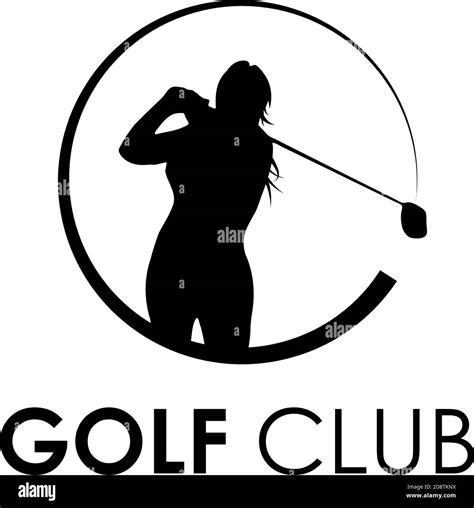 Vector Sign Woman Play Golf Stock Vector Image And Art Alamy