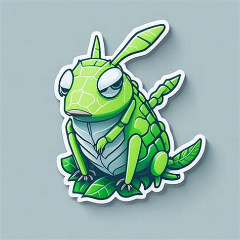Premium Ai Image Cut Sticker Design With Grasshopper Theme Ai Generated