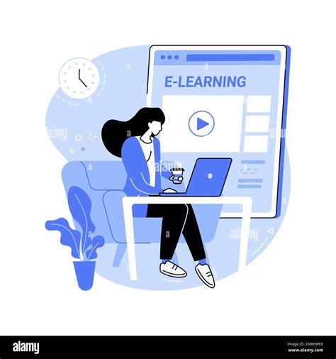 Video Lecture Isolated Cartoon Vector Illustrations Smiling Young Girl