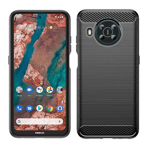 Капак за Nokia X20 Silicon Soft Oem карбонов дизайн Brush Series
