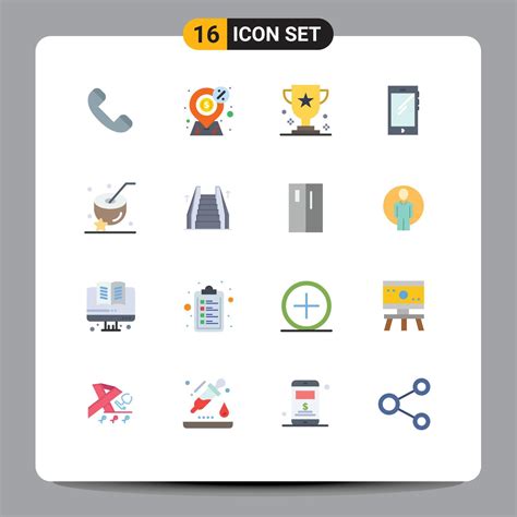 Editable Vector Line Pack Of 16 Simple Flat Colors Of Android Smart