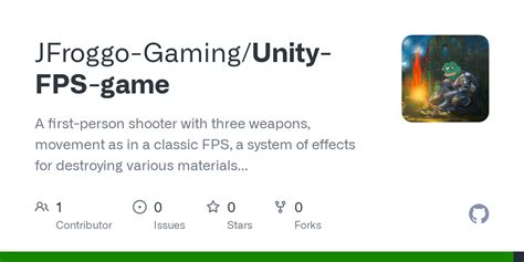 Github Jfroggo Gaming Unity Fps Game A First Person Shooter With