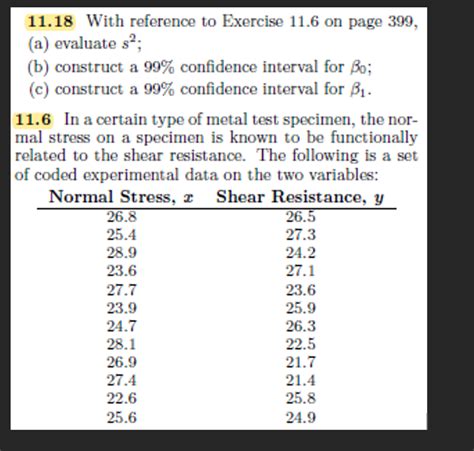 Solved 11 18 With Reference To Exercise 11 6 On Page 399 Chegg Com
