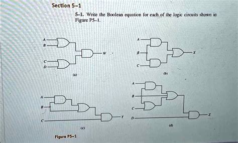 SOLVED A B B D Section 5 1 ㅡ 51 Write the Boolean equation for each